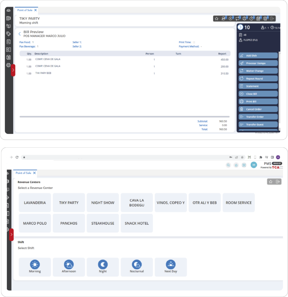 Innsist Punto de Venta para Restaurantes español – TCA Software Solutions